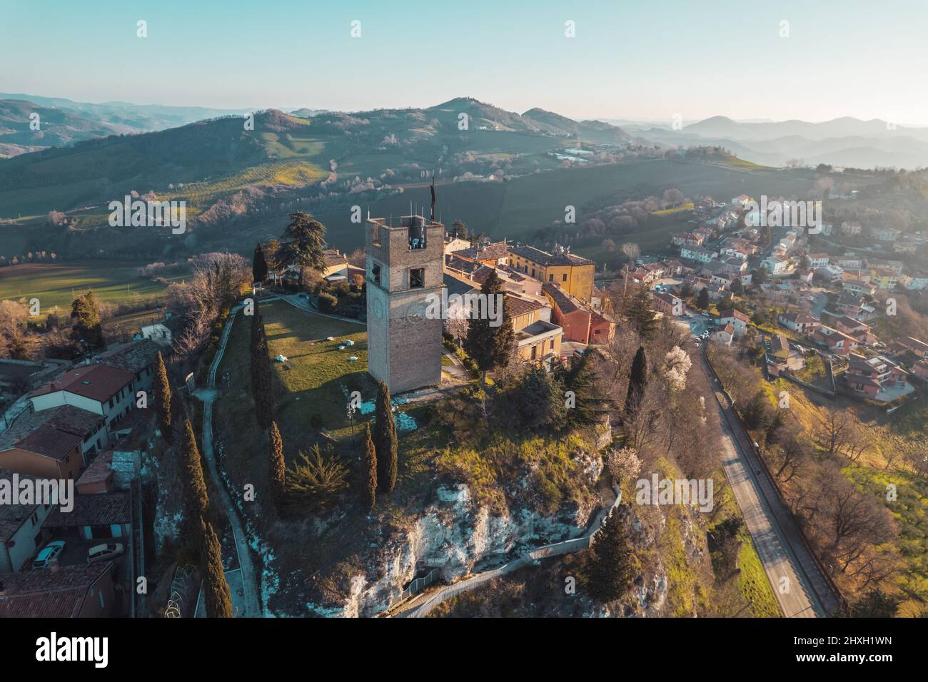 Aerial view of Peglio village Stock Photo - Alamy