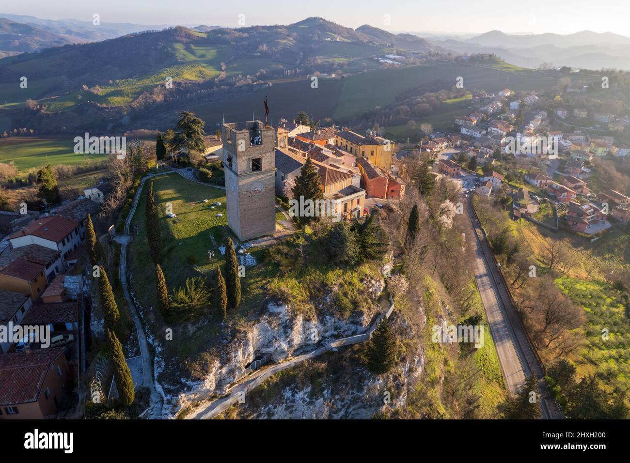 Aerial view of Peglio village Stock Photo - Alamy