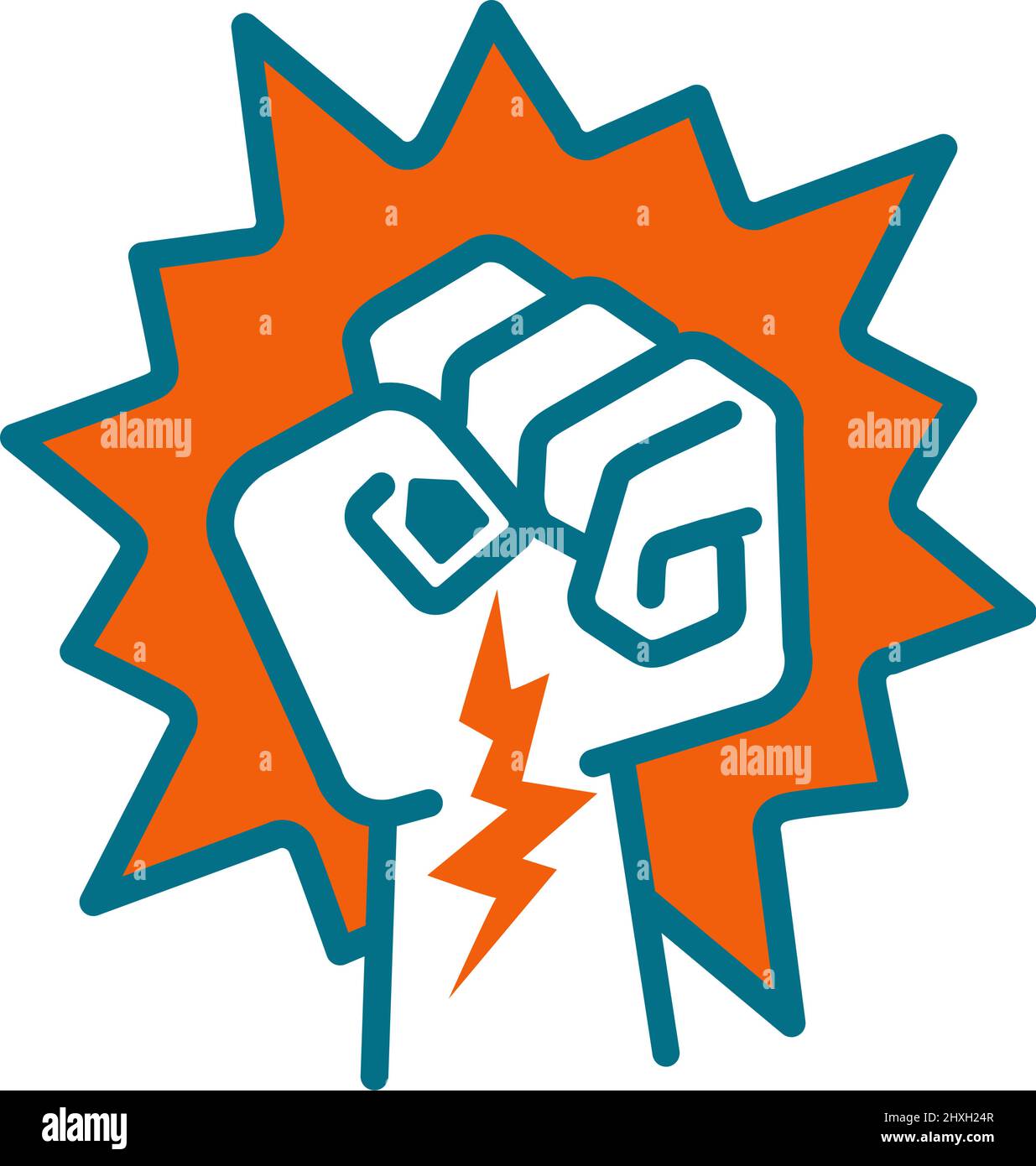lightning power hand fist starburst Stock Vector Image & Art - Alamy