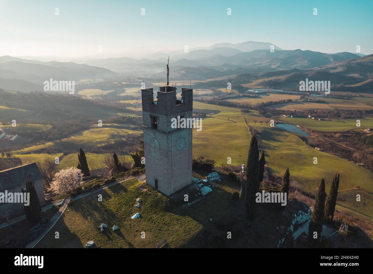 Aerial view of Peglio village Stock Photo - Alamy