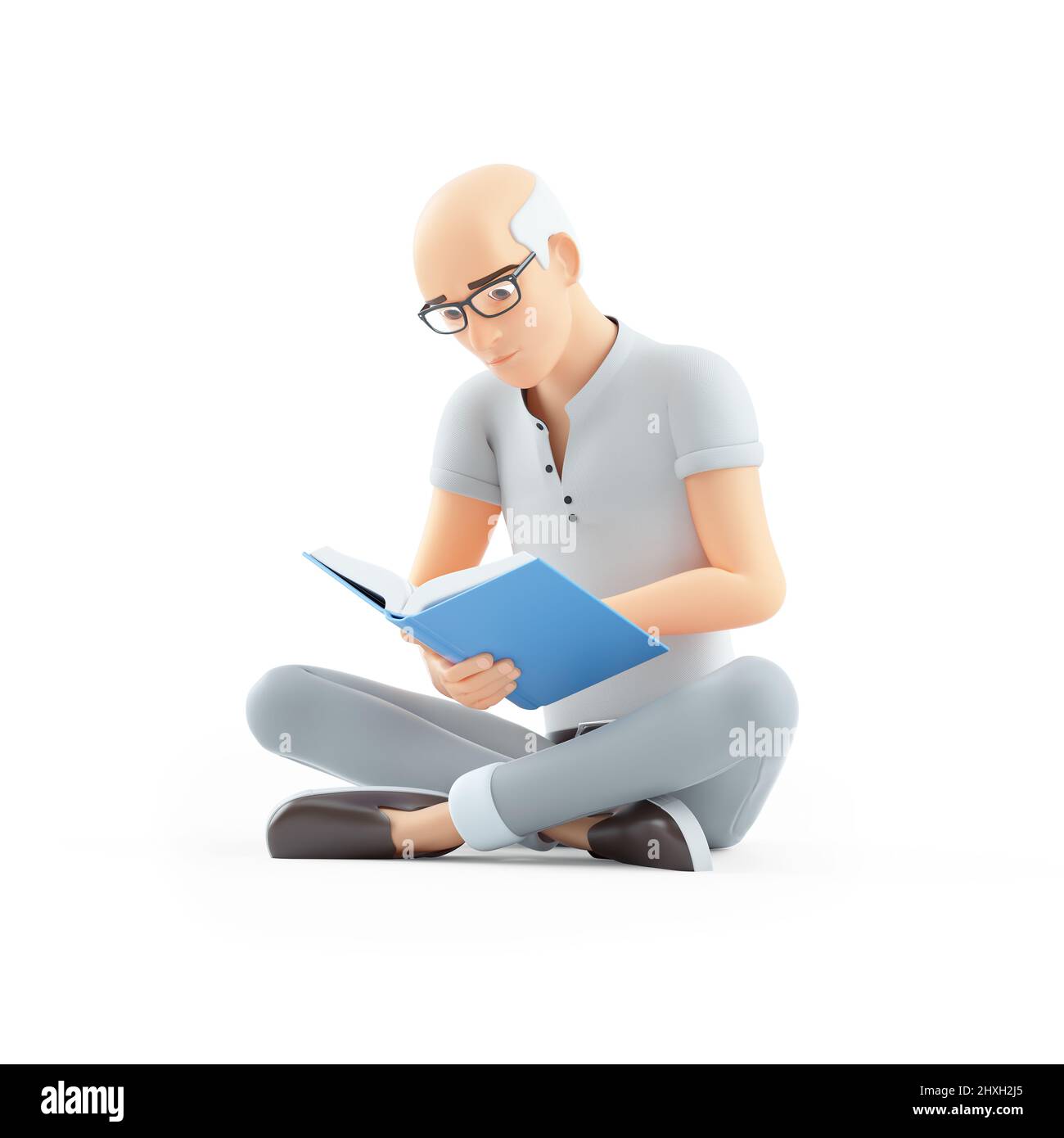 3d man sitting reading book hi-res stock photography and images - Alamy