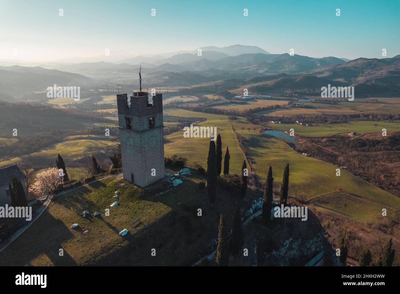 Aerial view of Peglio village Stock Photo - Alamy