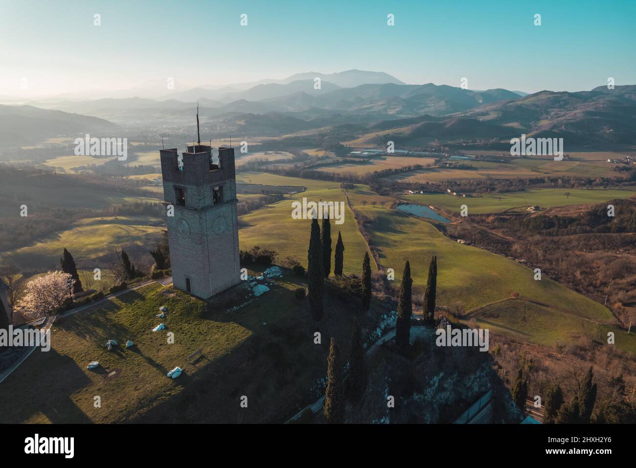 Aerial view of Peglio village Stock Photo - Alamy