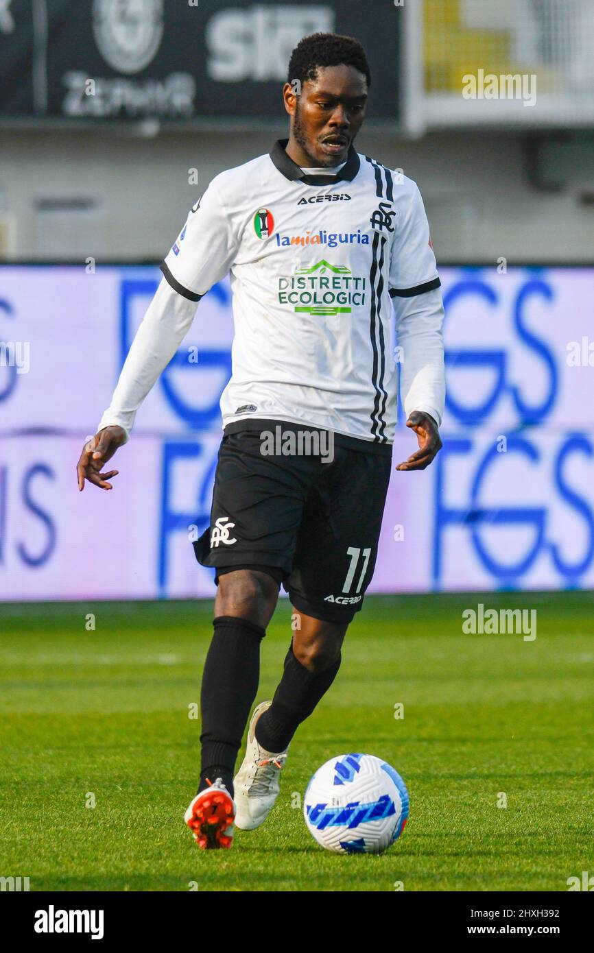 Spezia’s Emmanuel Gyasi during the italian soccer Serie A match Spezia ...