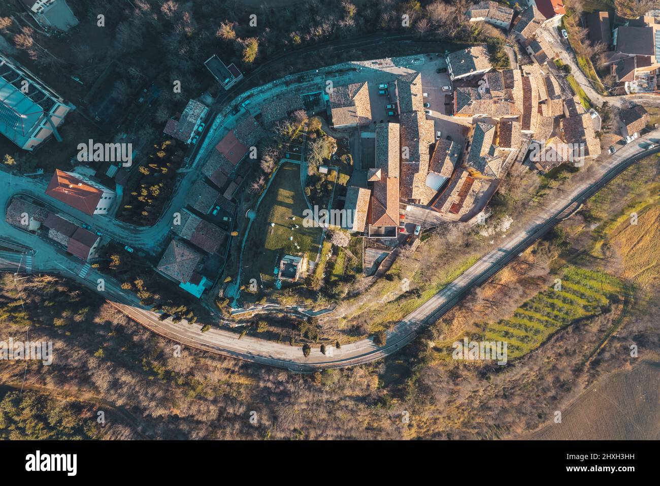 Aerial view of Peglio village Stock Photo - Alamy