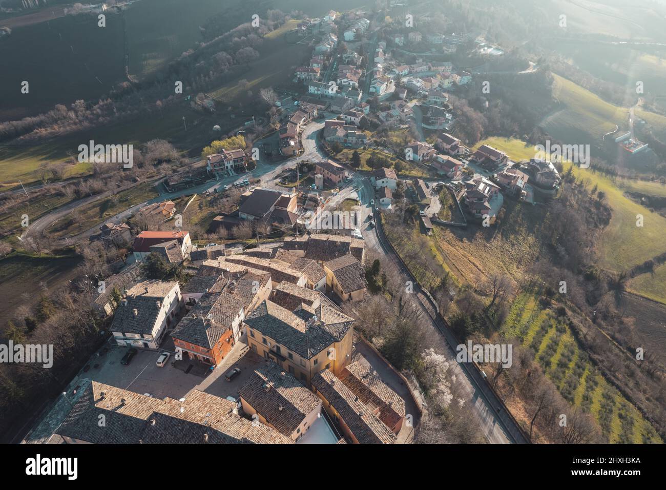 Aerial view of Peglio village Stock Photo - Alamy