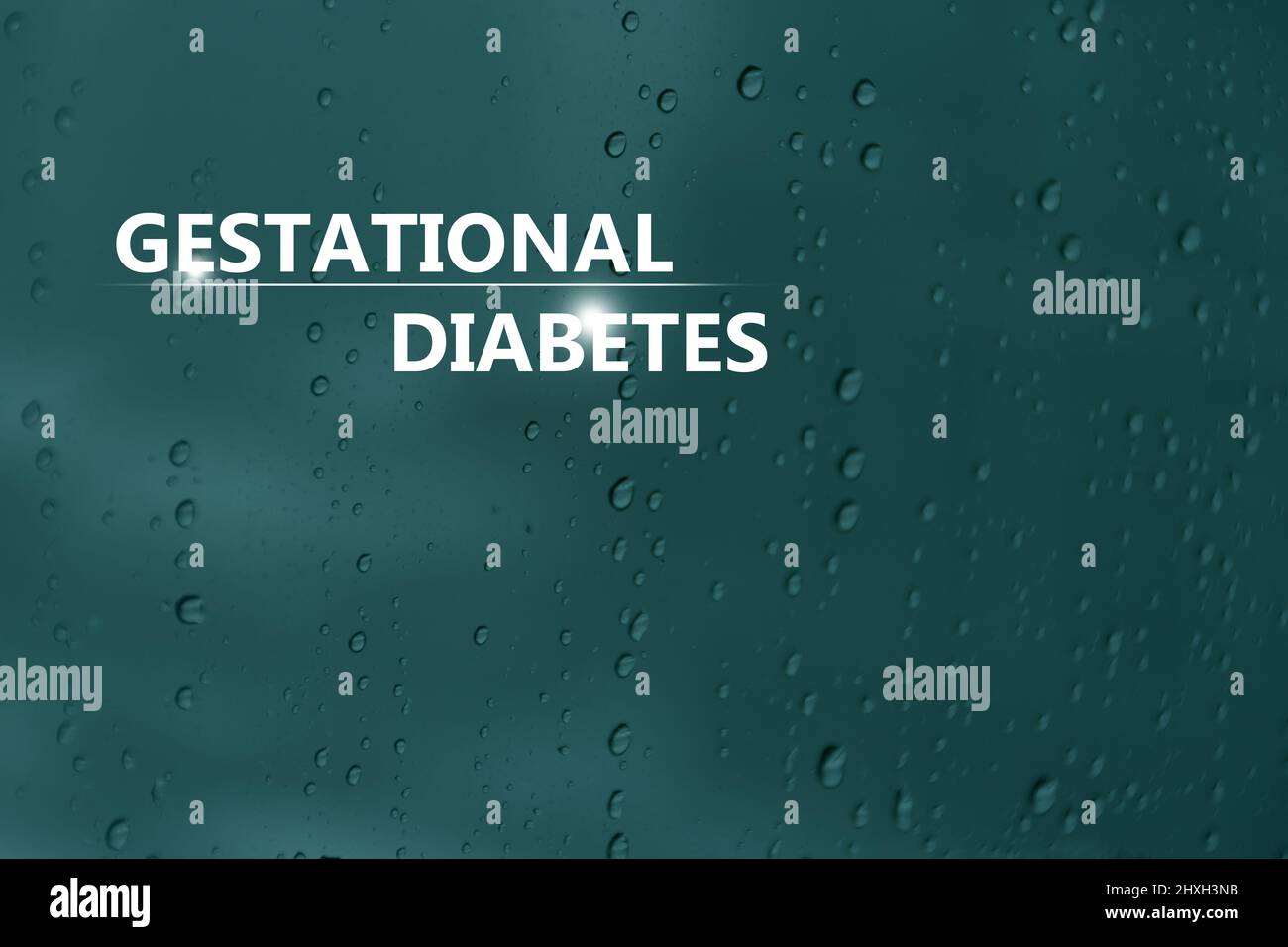 Medical banner "Gestational Diabetes" on blue background with drops and ...