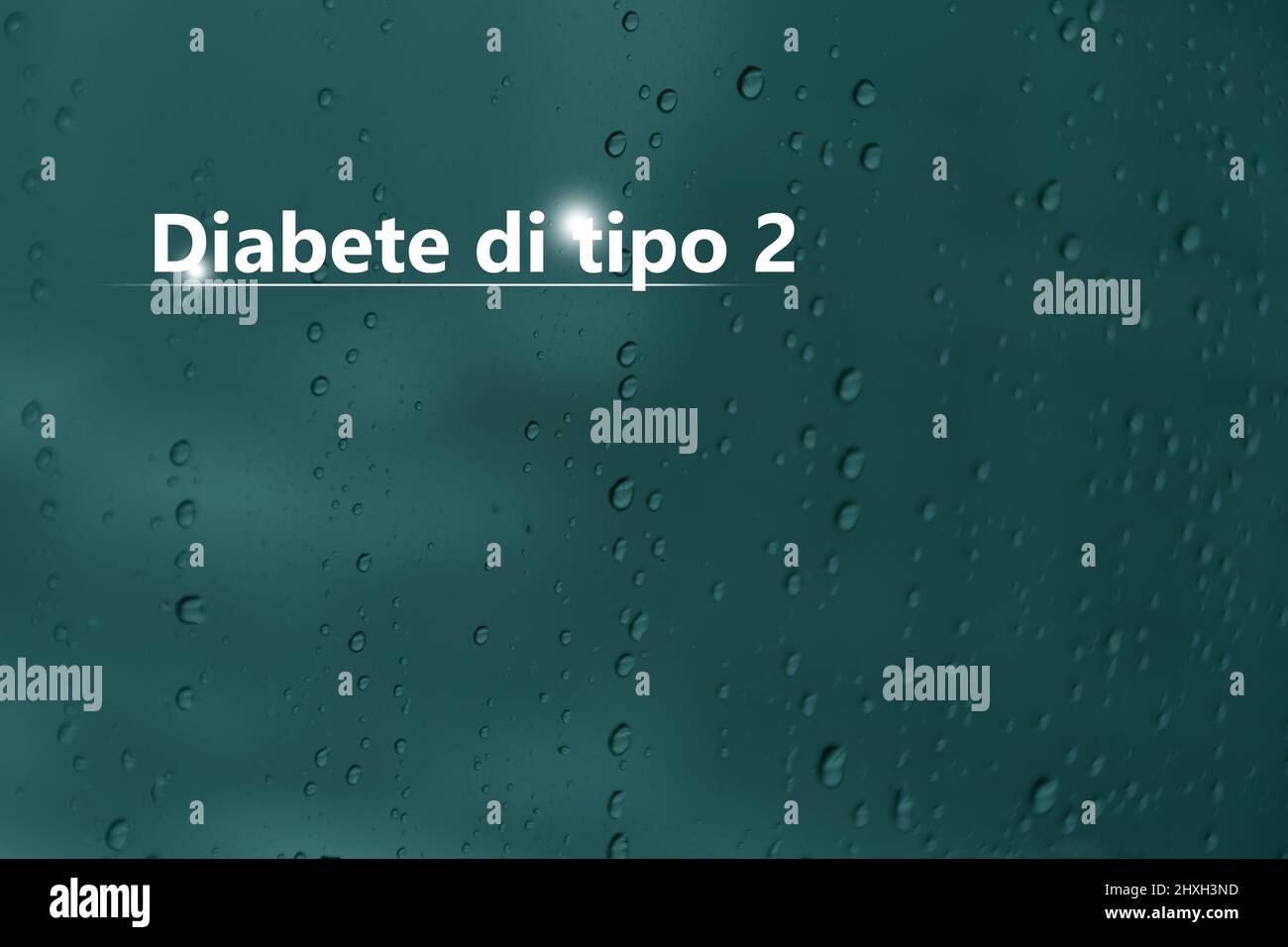Medical banner "Diabetes type 2" on blue background with drops and ...
