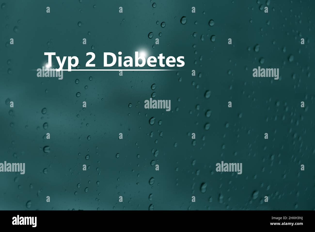 Medical banner "Diabetes" on blue background with drops and large copy ...