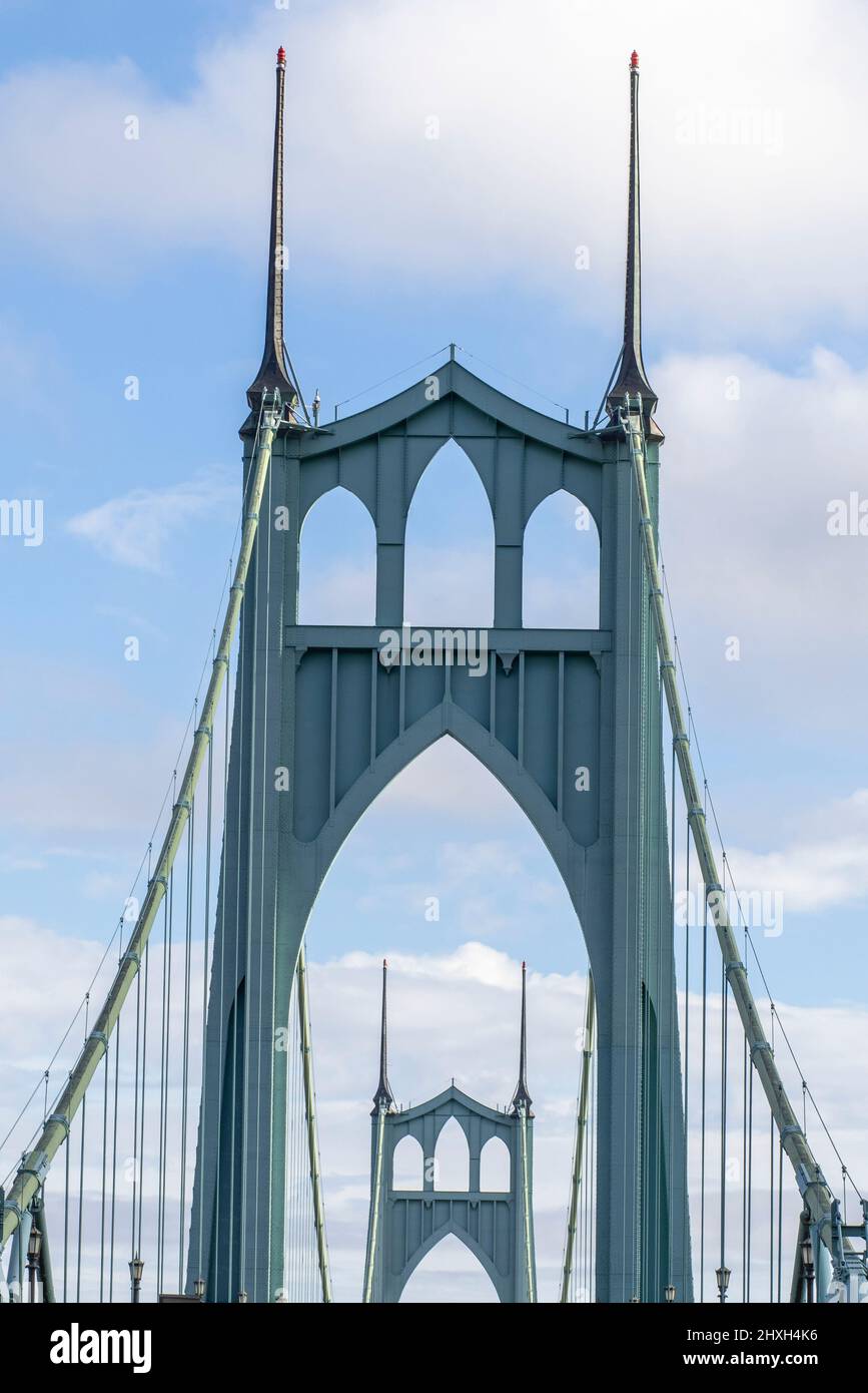 The St. Johns Bridge is a steel suspension bridge that spans the ...