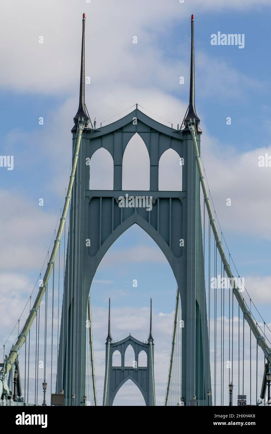 The St. Johns Bridge is a steel suspension bridge that spans the ...