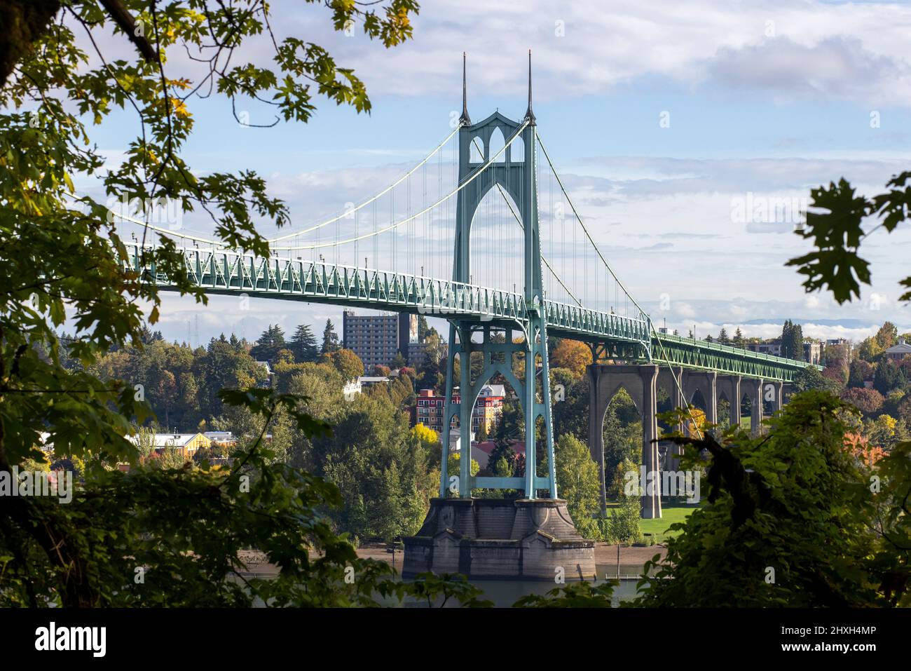 The St. Johns Bridge is a steel suspension bridge that spans the ...