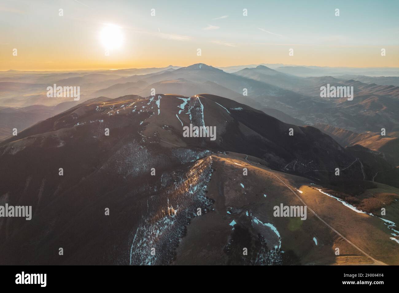 Aerial view of monte Nerone in Marche region in Italy Stock Photo - Alamy