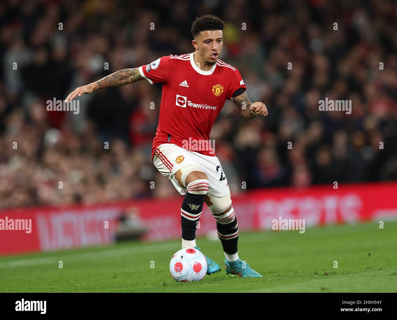 Manchester, England, 12th March 2022. Jadon Sancho of Manchester United ...