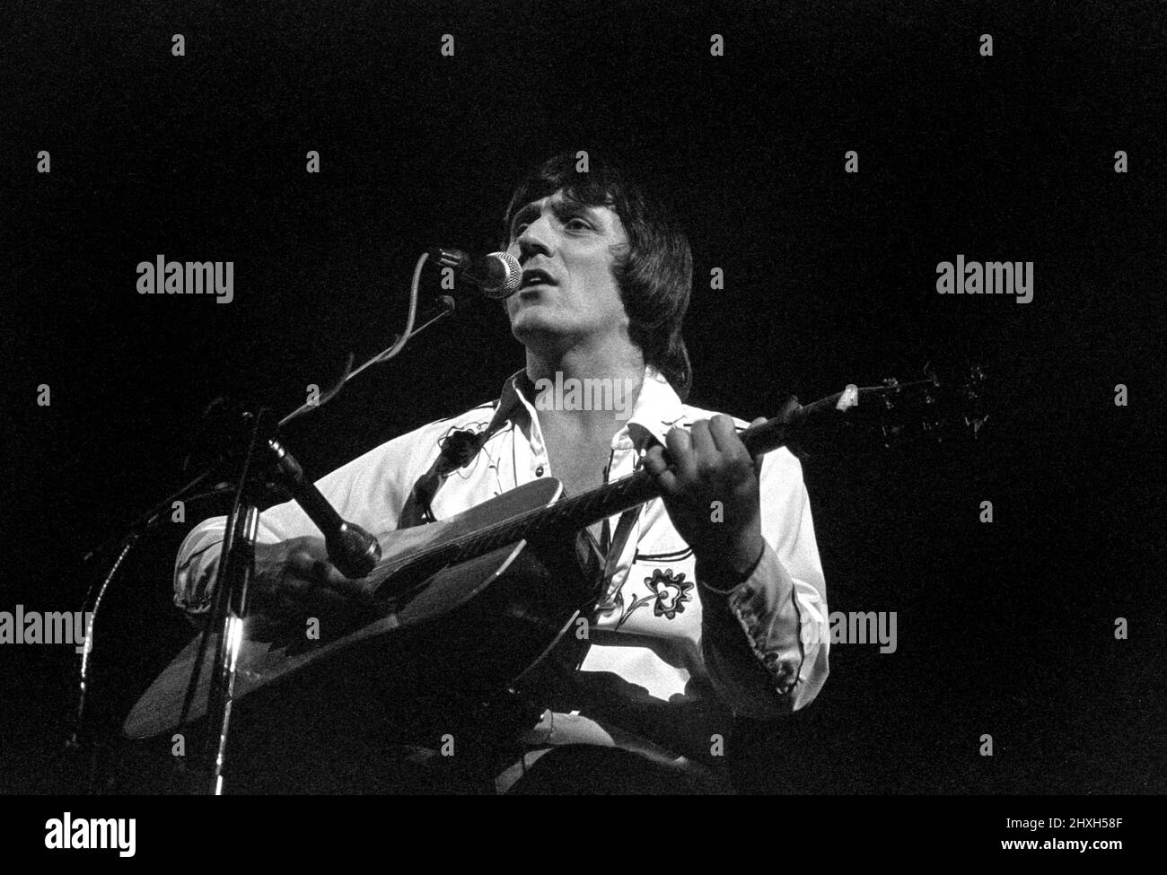 English musician Bruce Welch, OBE performing with The Shadows at the ...