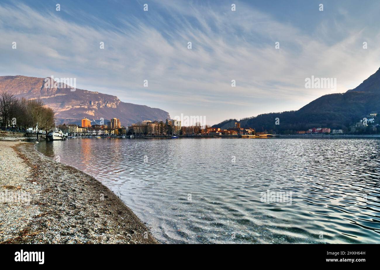 Landscape on Lecco lake, Lombardy, Italy Stock Photo - Alamy