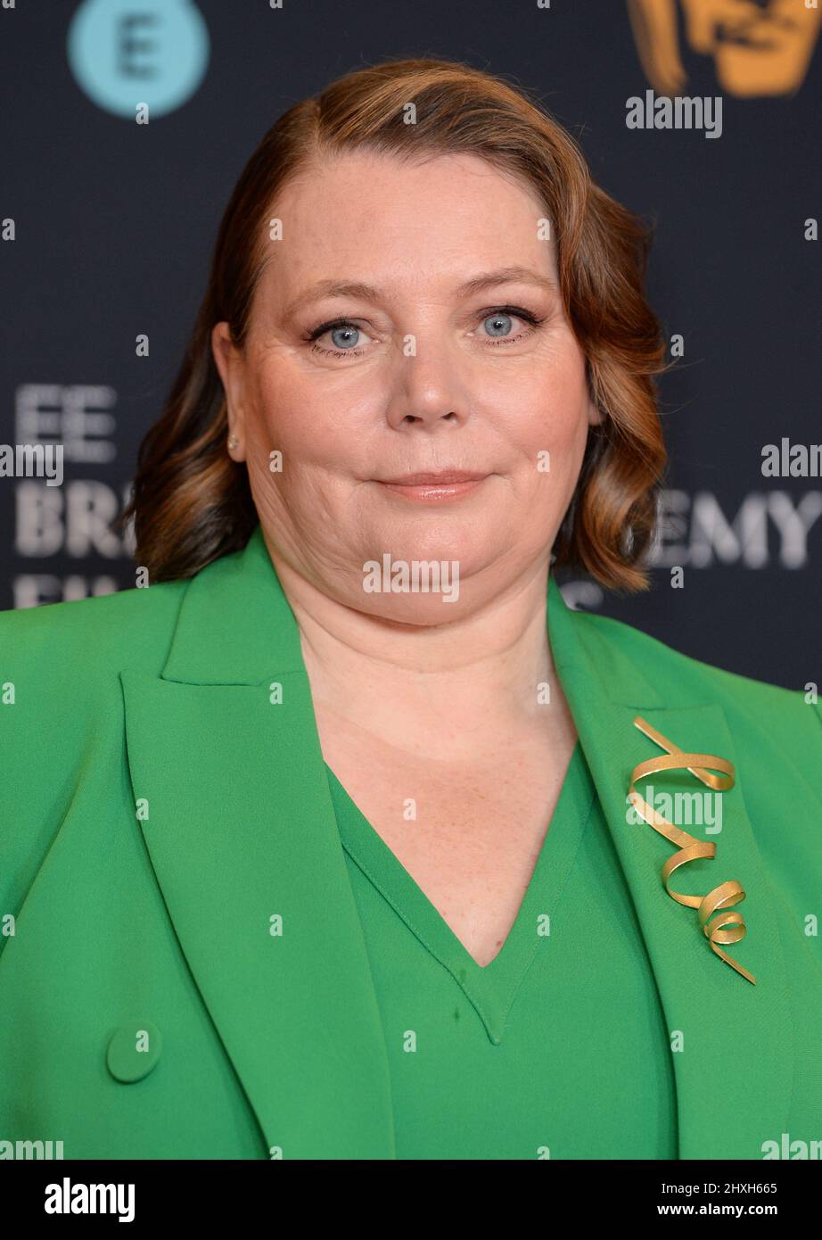 March 12th, 2022, London, UK. Joanna Scanlan arriving at the EE British ...