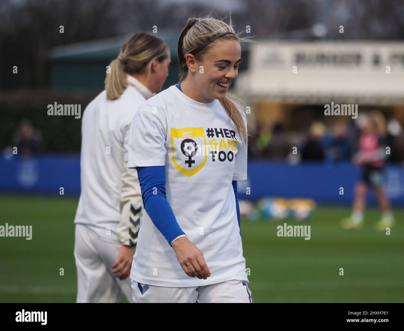 Liverpool, UK. 12th Mar, 2022. Simone Magill (10 Everton) warming up ...