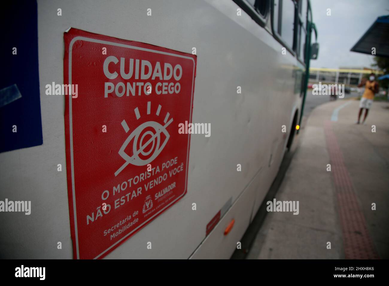 salvador, bahia, brazil - february 3, 2022: Blind bridge information on ...
