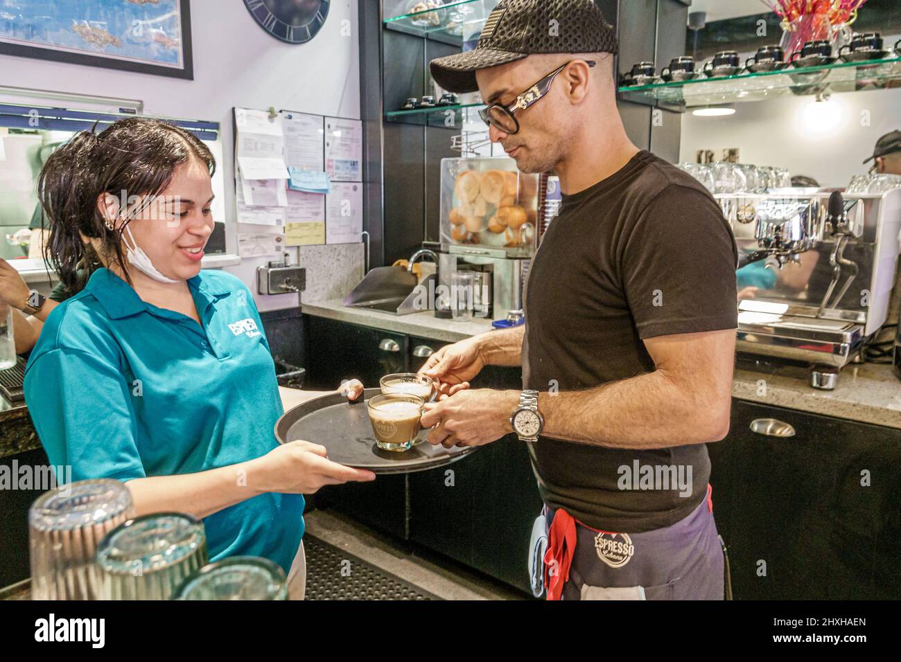 Miami giralda avenue plaza restaurant row pedestrian street hi-res ...