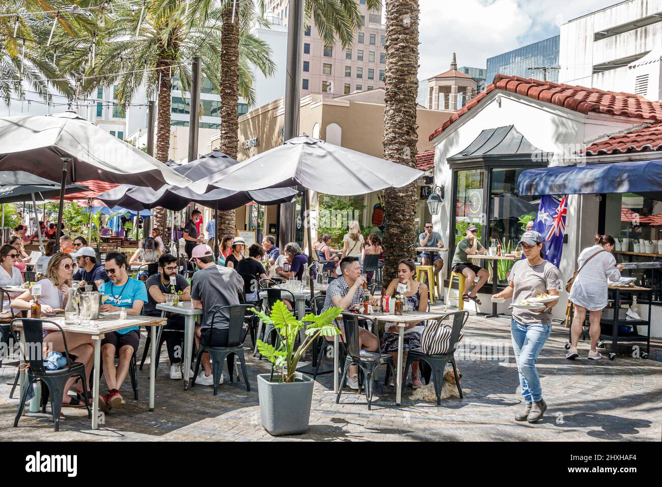 Coral Gables Florida Miami Giralda Avenue Plaza restaurant row ...