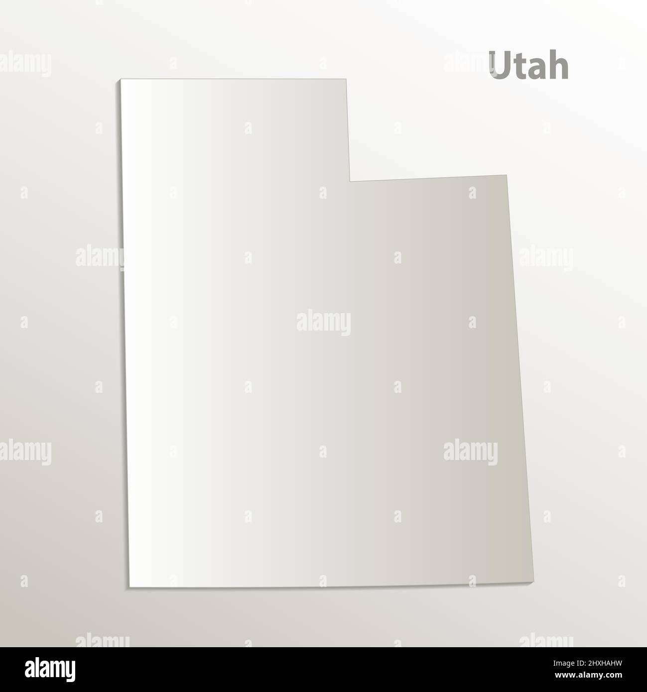 Utah map card paper 3D natural vector Stock Vector Image & Art - Alamy