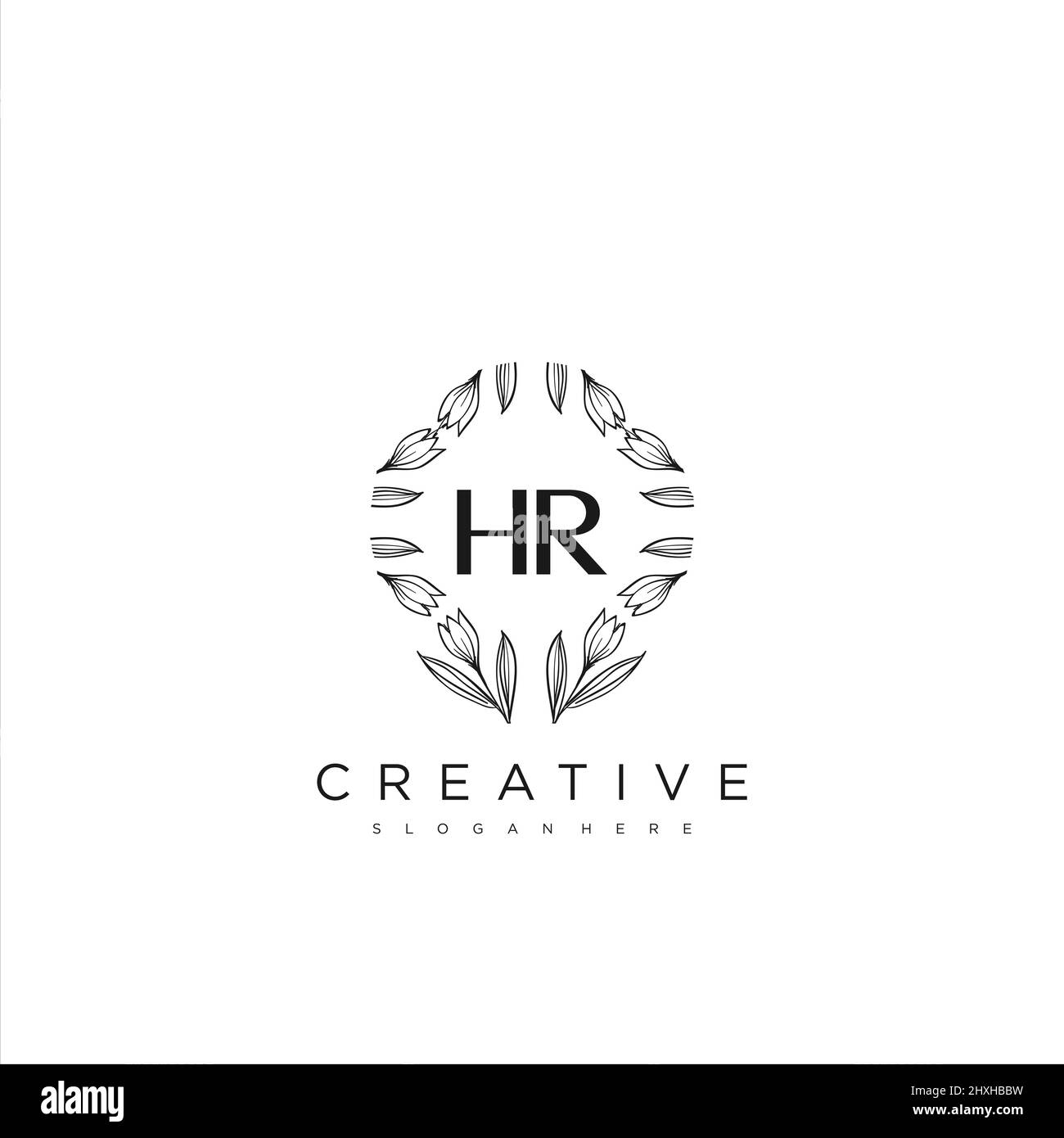 HR Initial Letter Flower Logo Template Vector premium vector Stock ...