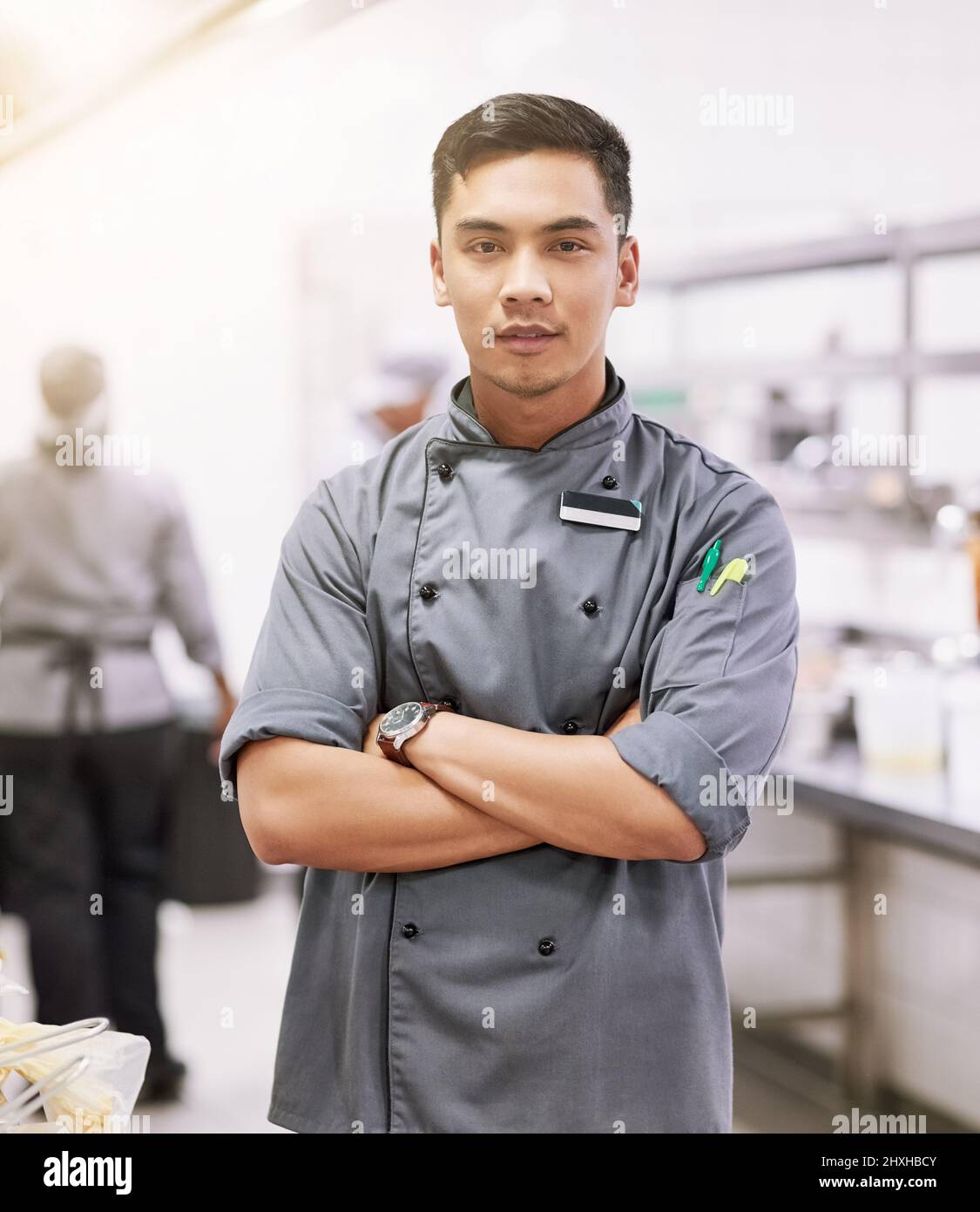 I make only the best dishes. Cropped portrait of a young male chef ...