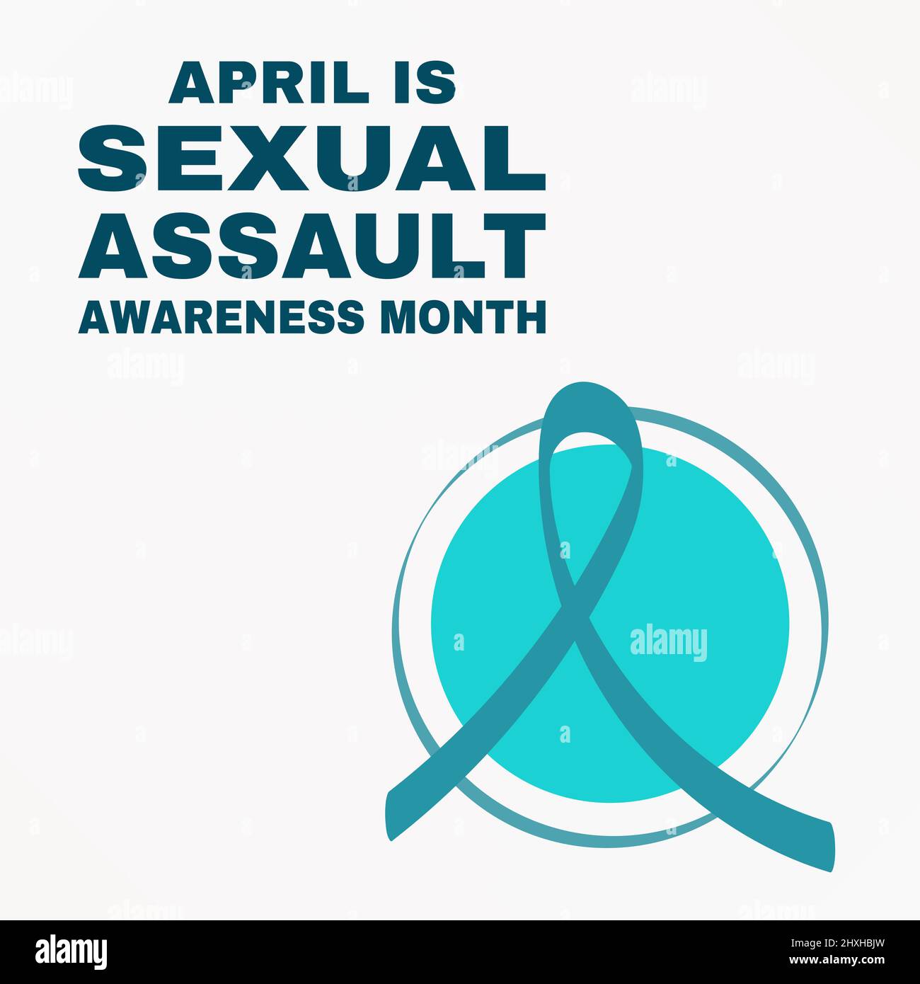 Sexual Assault Awareness Month Concept Banner Template With Teal