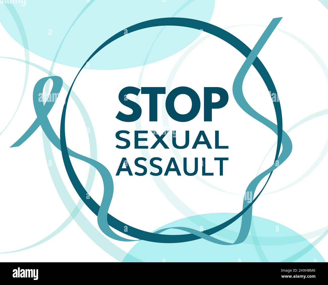 Sexual assault awareness month concept. Banner template with teal ...
