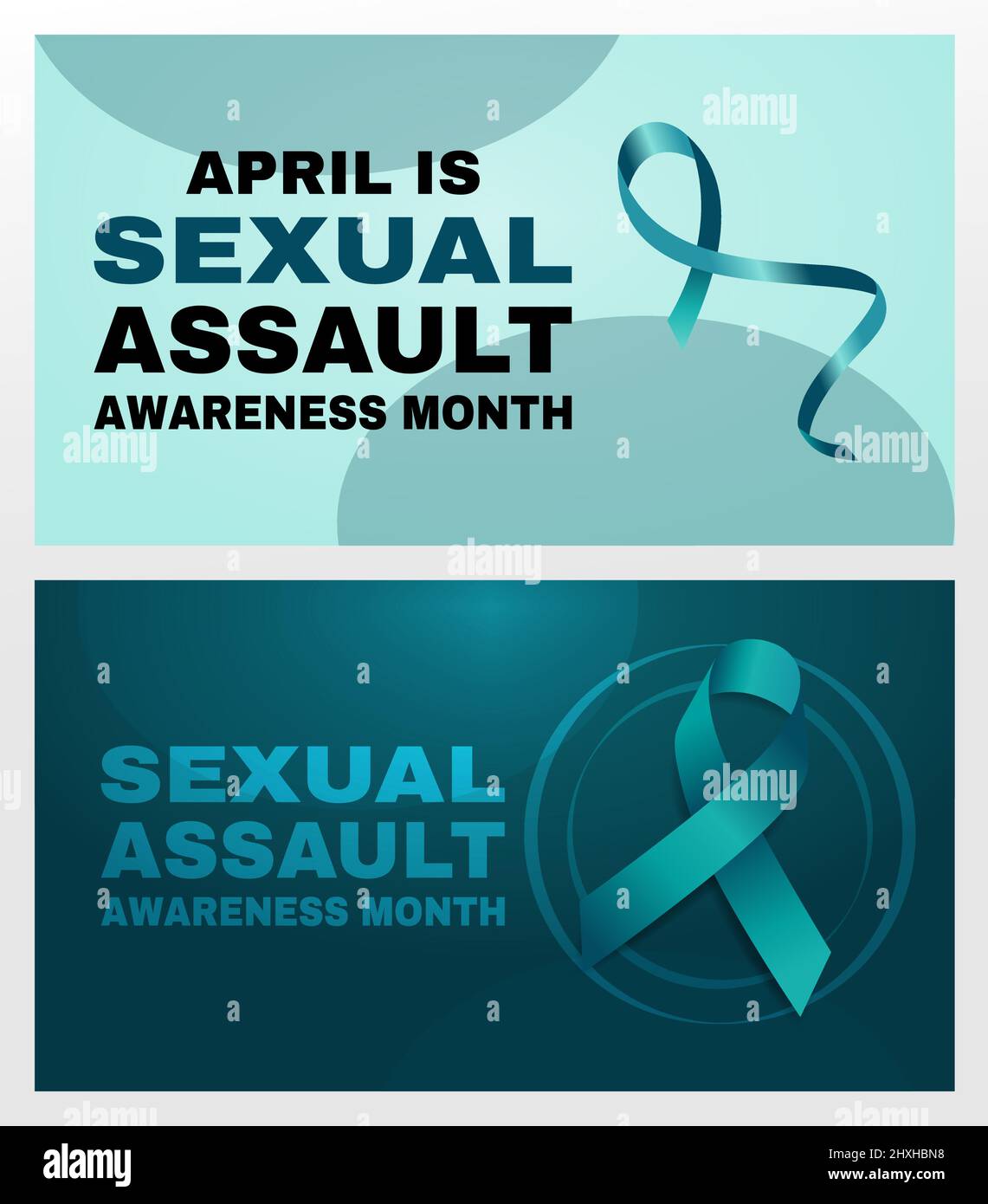 Set of two themed vector poster designs for Sexual assault awareness ...