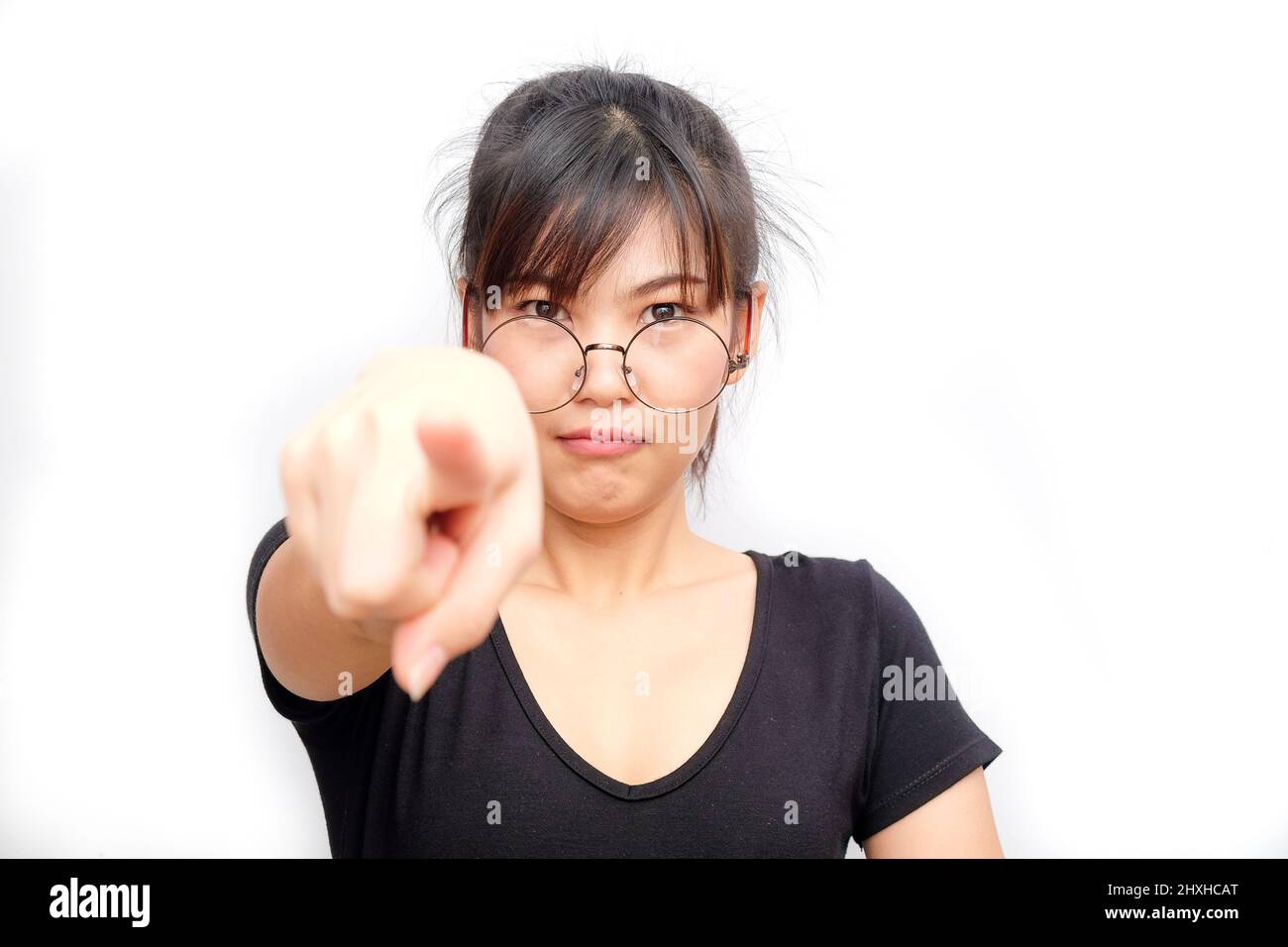 Beautiful glasses smiling women on white background beauty fashion ...