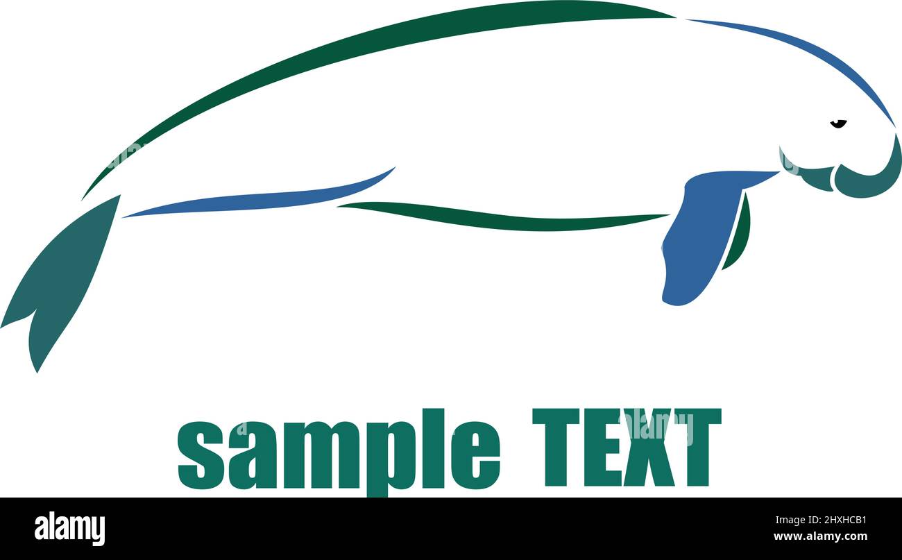 Dugong. Easy editable layered vector illustration Stock Vector Image ...