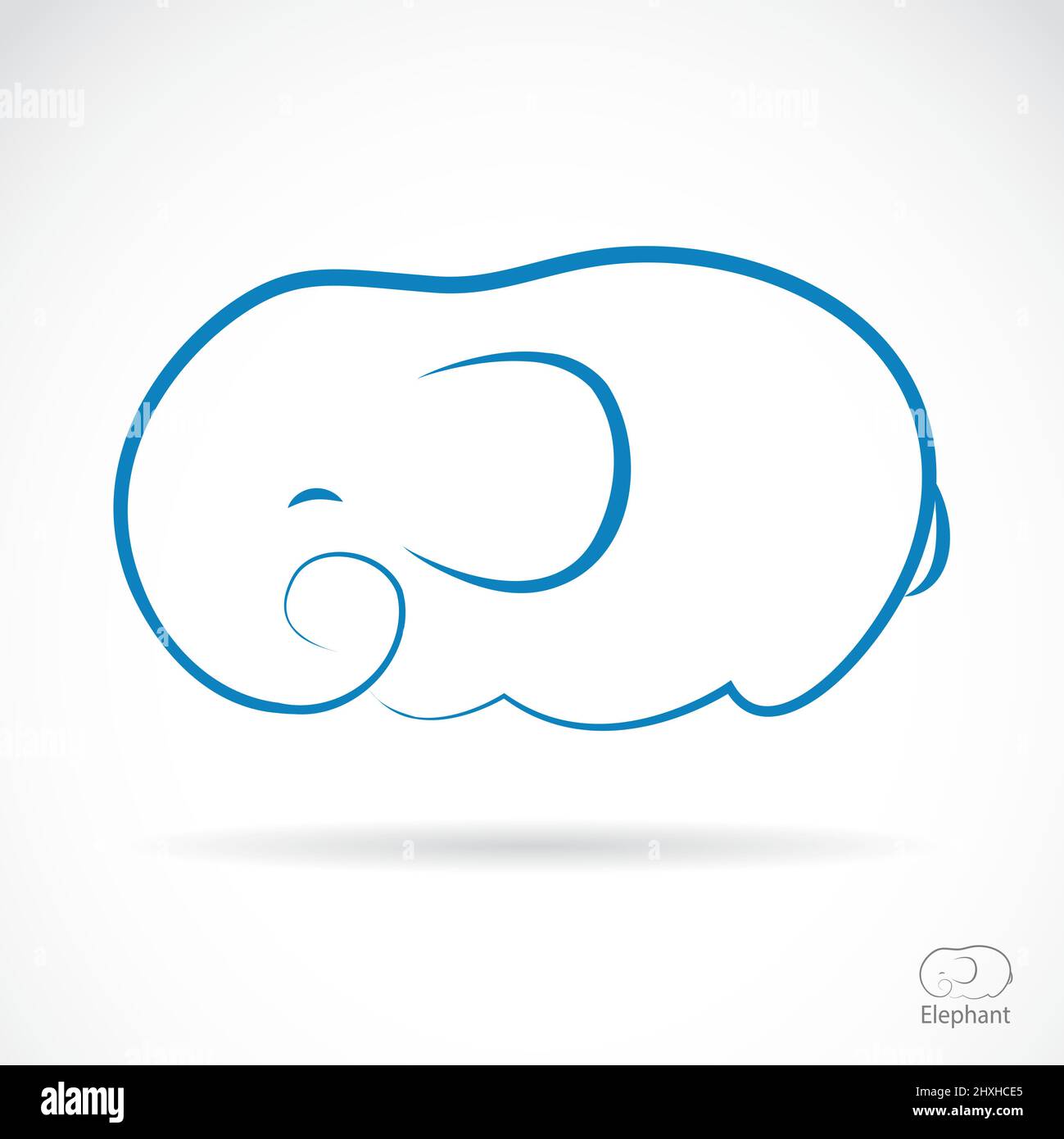 Vector image of an elephant on a white background. Easy editable ...