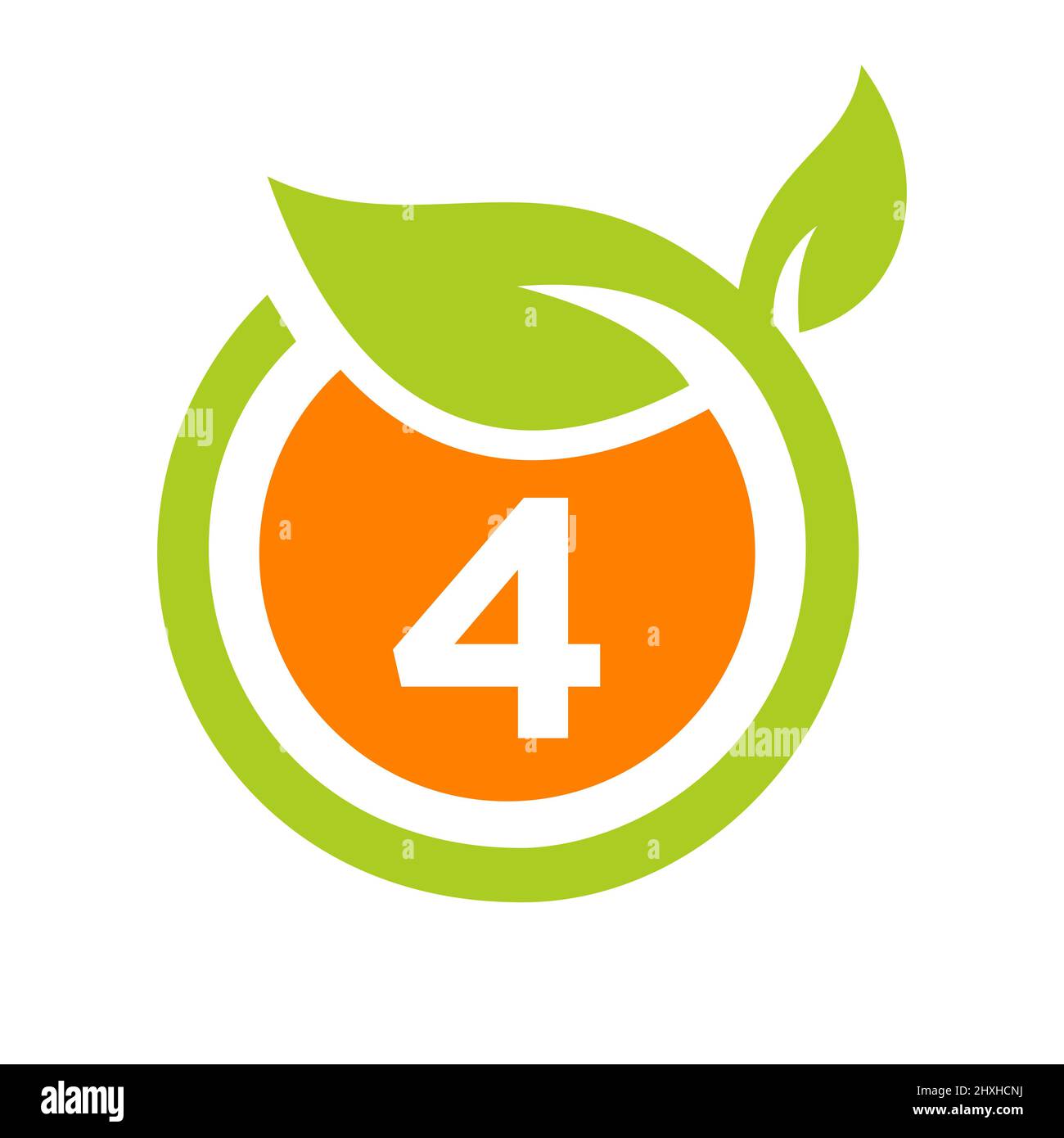 Eco Logo Design Letter 4 Vector. Eco Leaf Logo Icon Design Template On ...