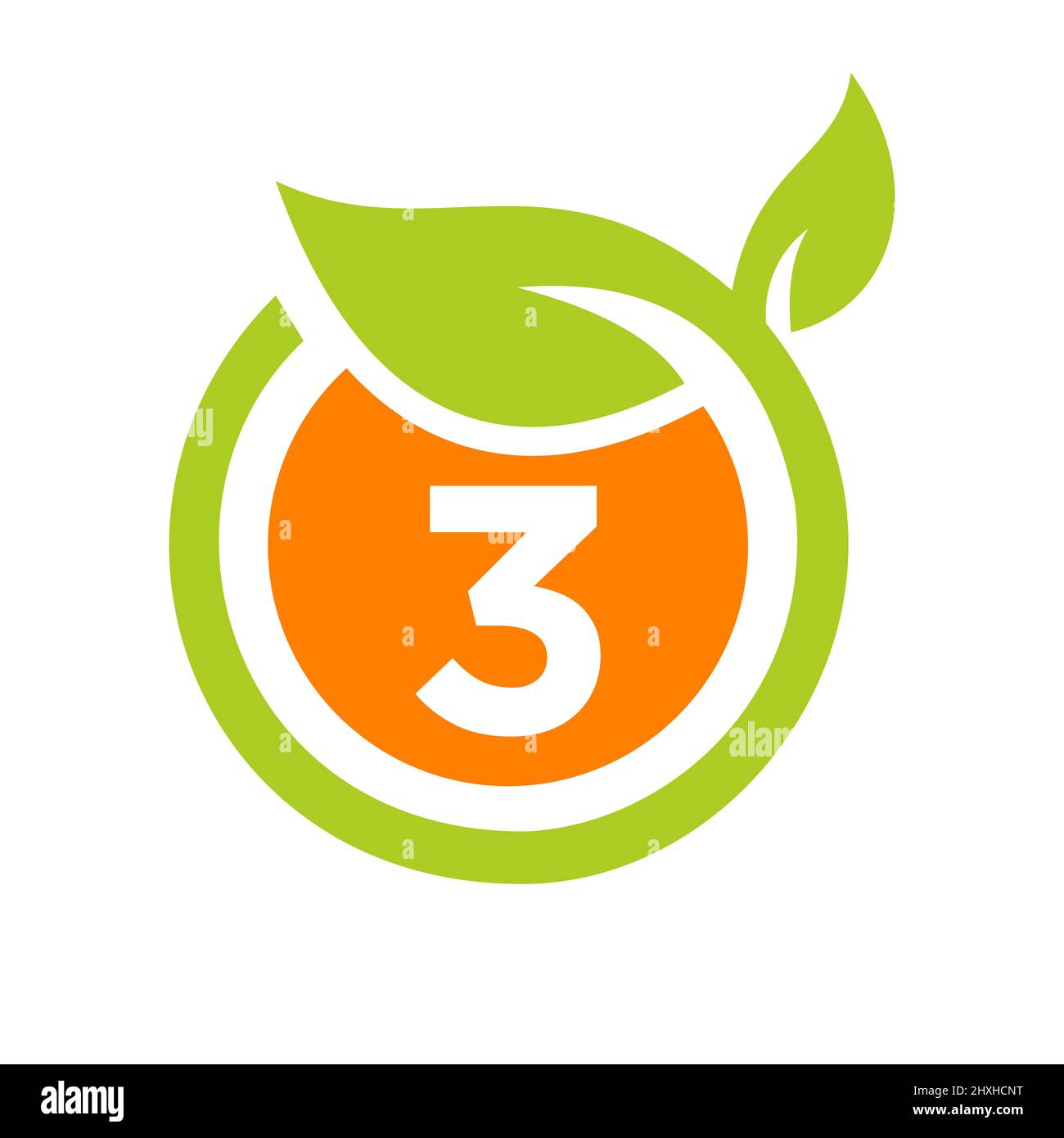 Eco Logo Design Letter 3 Vector. Eco Leaf Logo Icon Design Template On ...