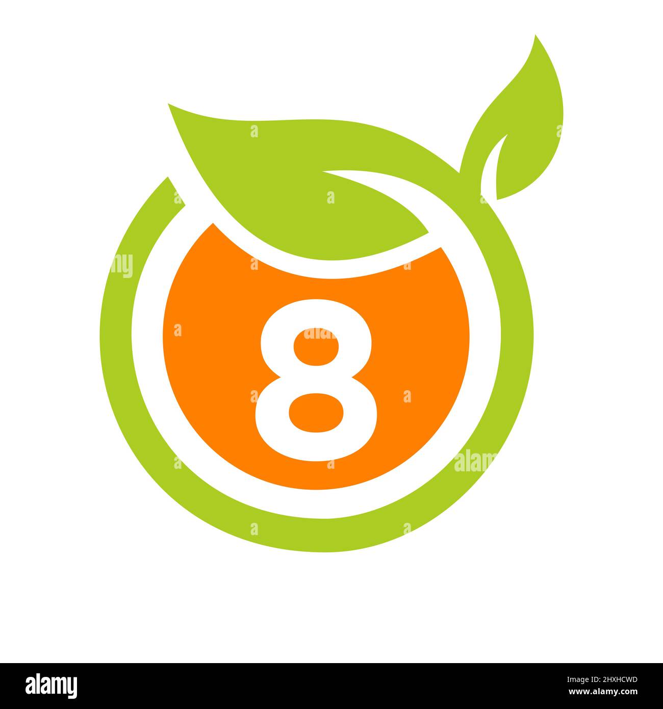 Eco Logo Design Letter 8 Vector. Eco Leaf Logo Icon Design Template On ...