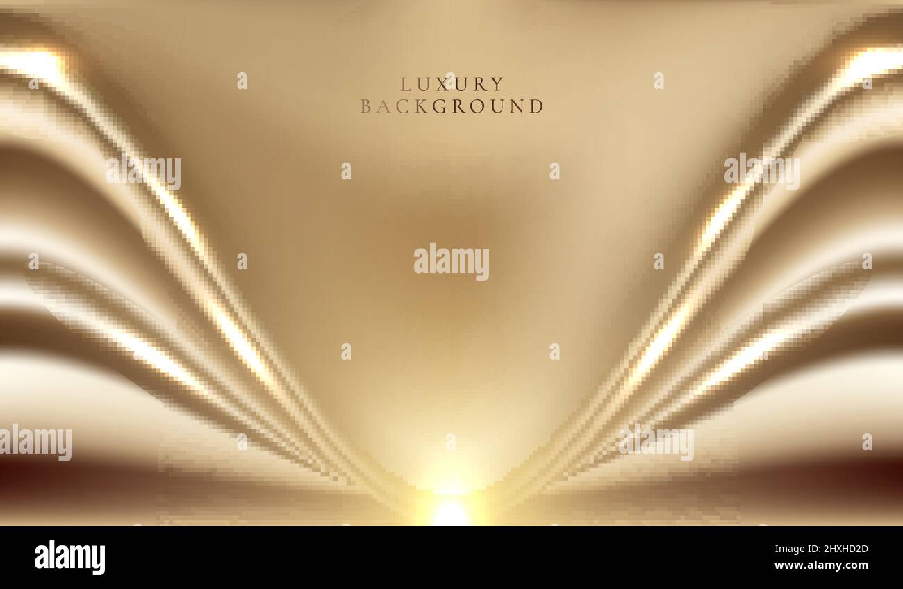 Abstract wave golden curtain or liquid background and texture luxury ...