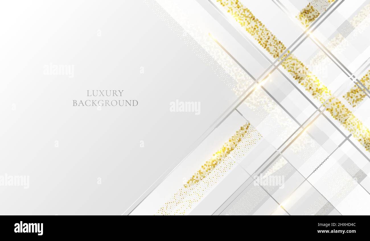 Abstract white stripes pattern with lines and golden glitter on white ...