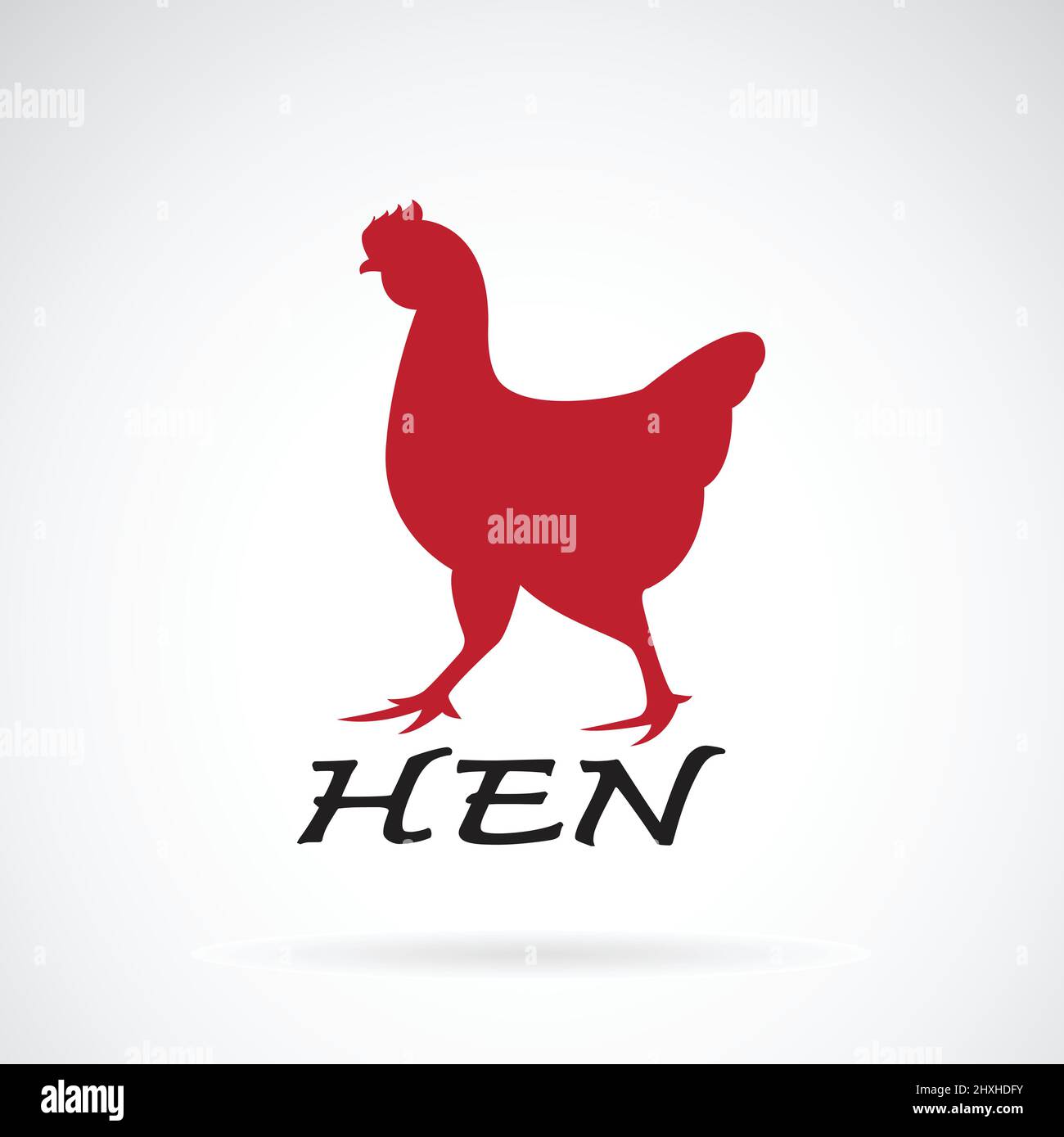 Vector image of design red hen on white background. Easy editable ...