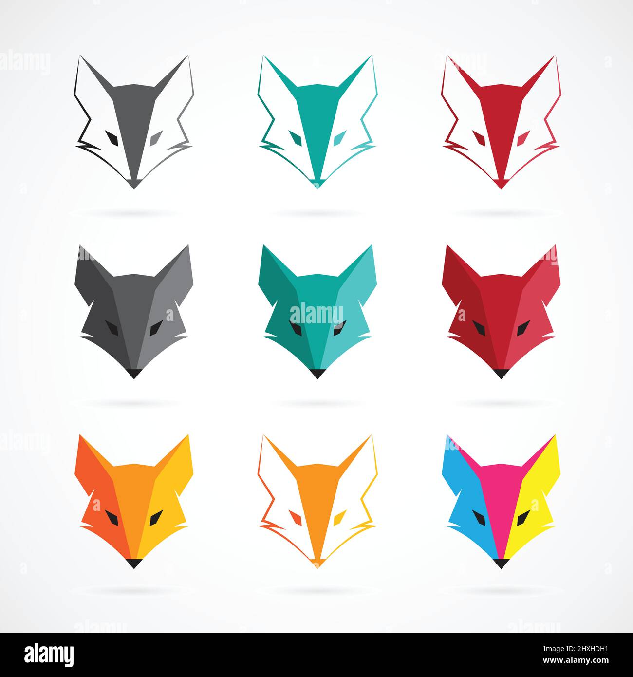 Vector image of fox face design on white background. Easy editable ...