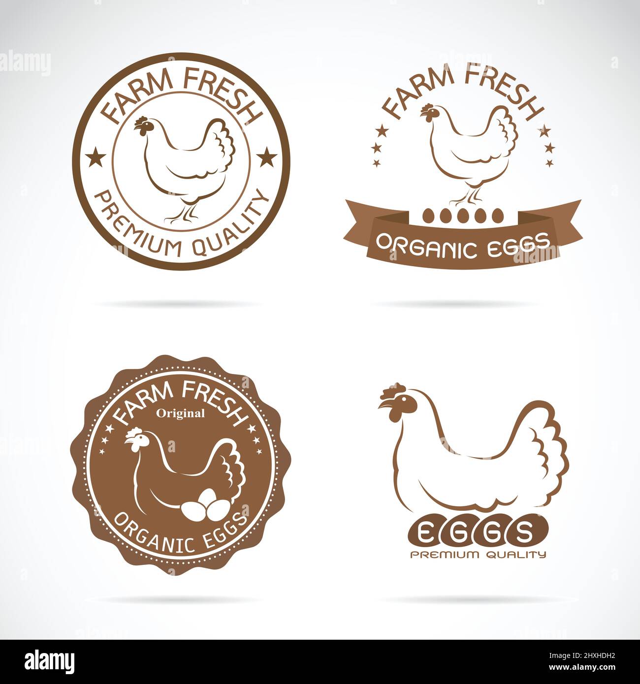 Vector of a hen label design on white background, Vector chicken label ...