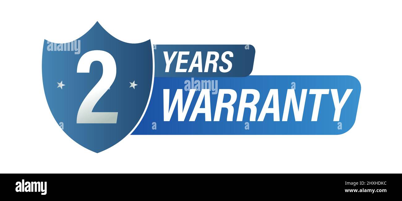 2 year warranty icon, blue in color, two year warranty, promotional ...