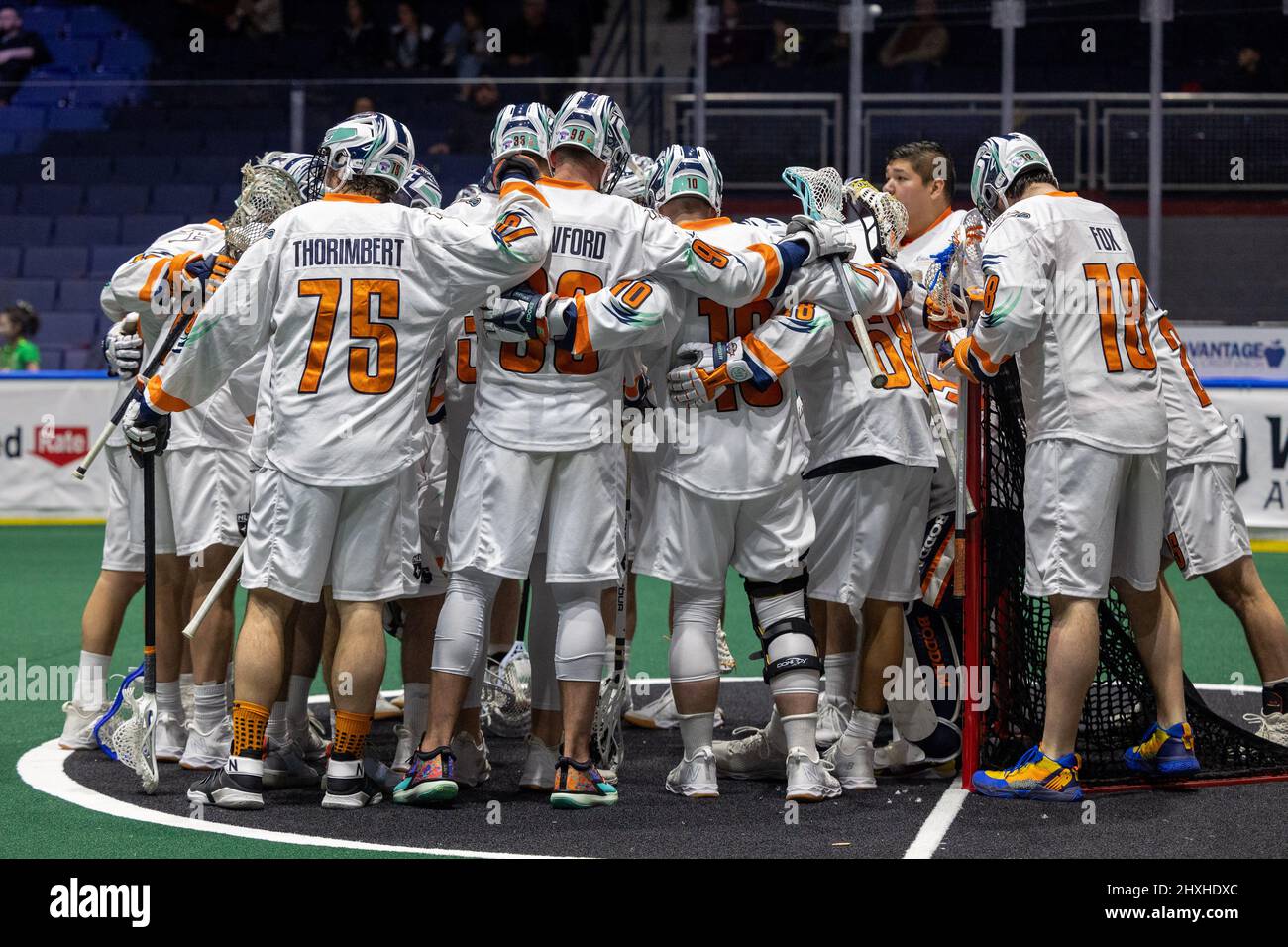 March 12, 2022: New York Riptide players gather together prior to the ...