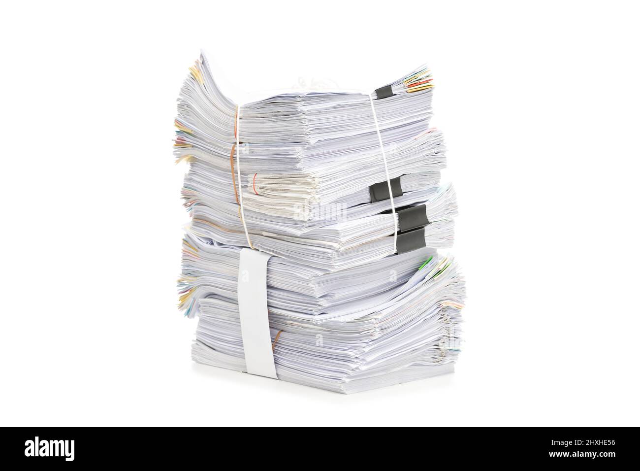 Stack of Documents isolated on white background Stock Photo - Alamy