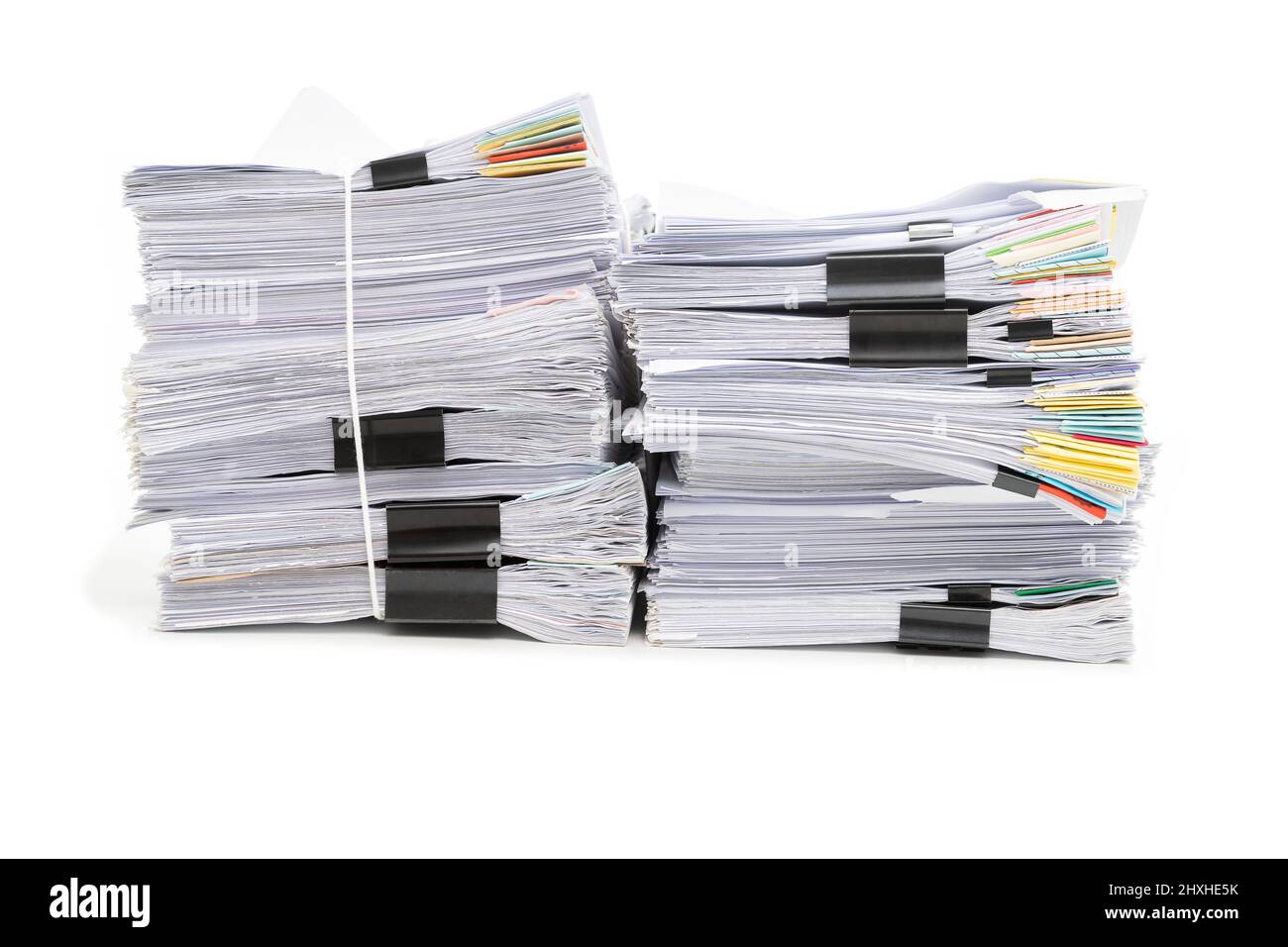 Stack of Documents isolated on white background Stock Photo - Alamy