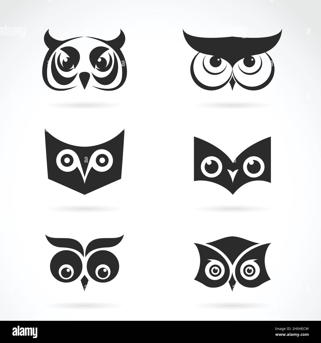 Vector image of an owl face design on white background. Vector owl face ...