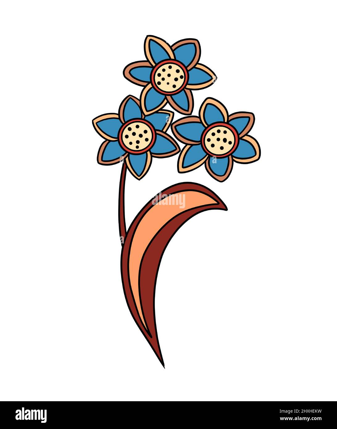 Illustration of a raster element of paisley of different shapes with ...