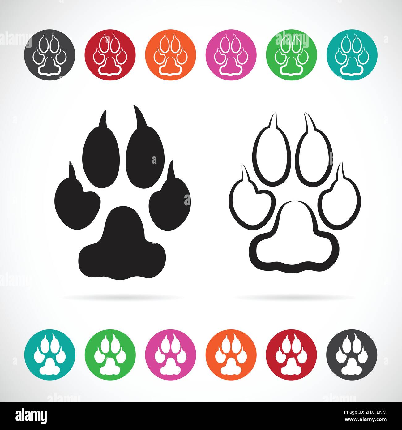 Vector image of paw print on white background. Easy editable layered ...