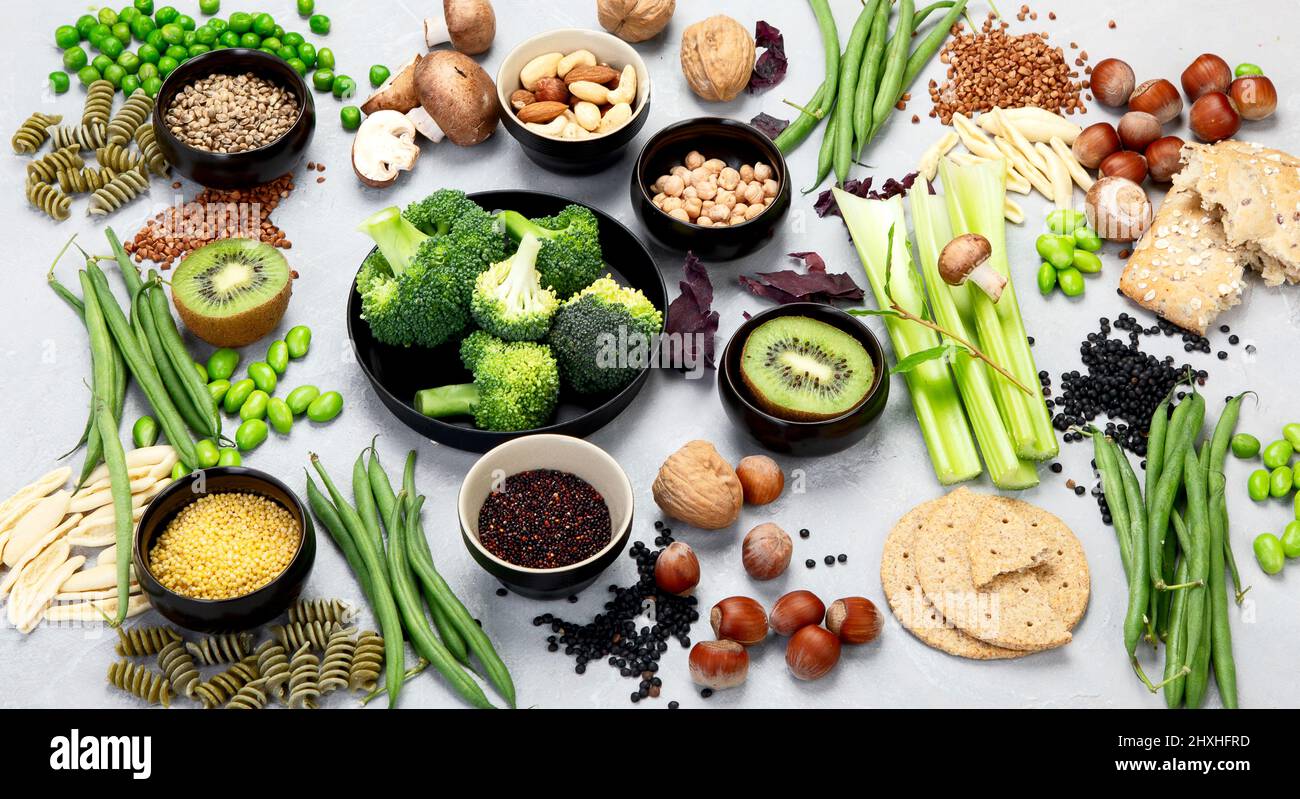 Food sources of plant based diet. Healthy diet with legumes, dried ...